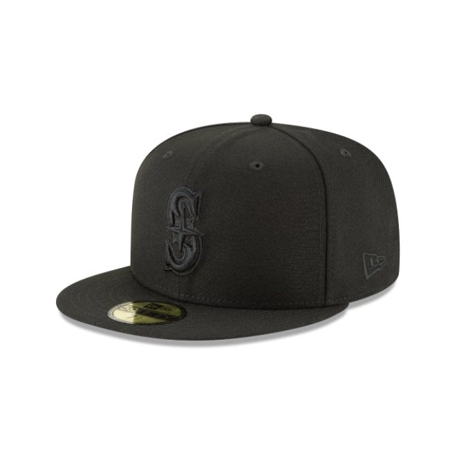 NEC-W66 (New era 5950 mlb evergreen seattle mariners fitted hat black ...